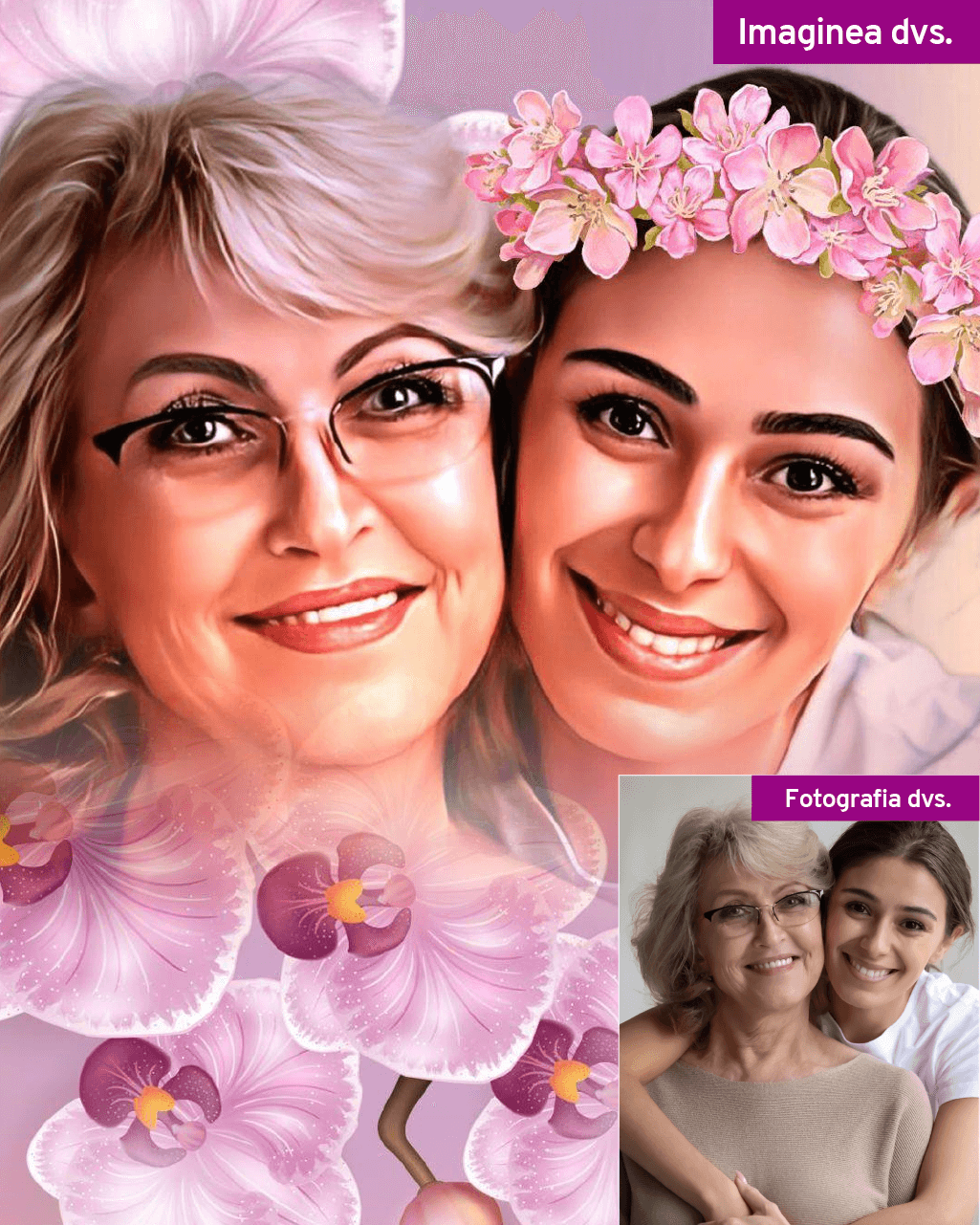 Tablouri canvas - TABLOURI PERSONALIZATE - Stilul artistic Regina flor ...