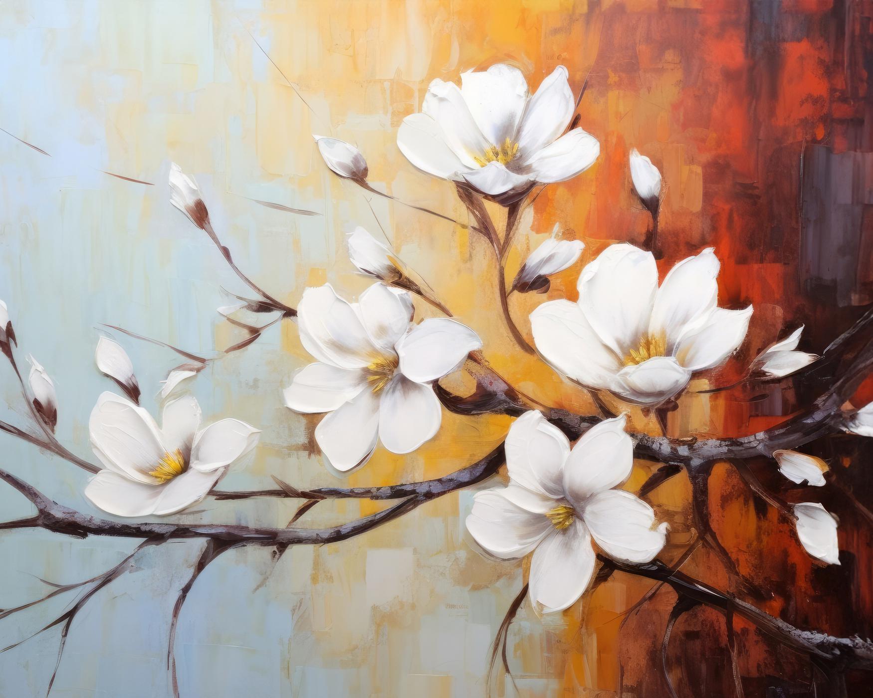 Tablouri canvas - Creangă de flori albe – ZUTY RO