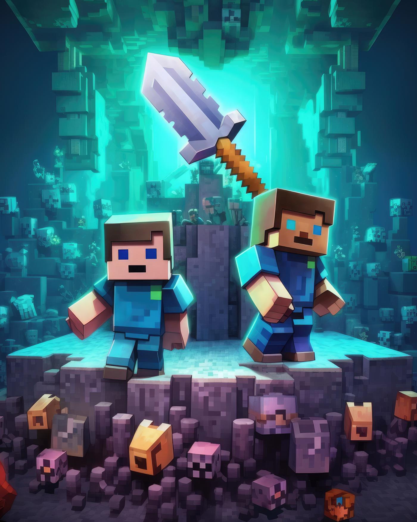 Tablouri canvas - Paznicii comorii din Minecraft – ZUTY RO