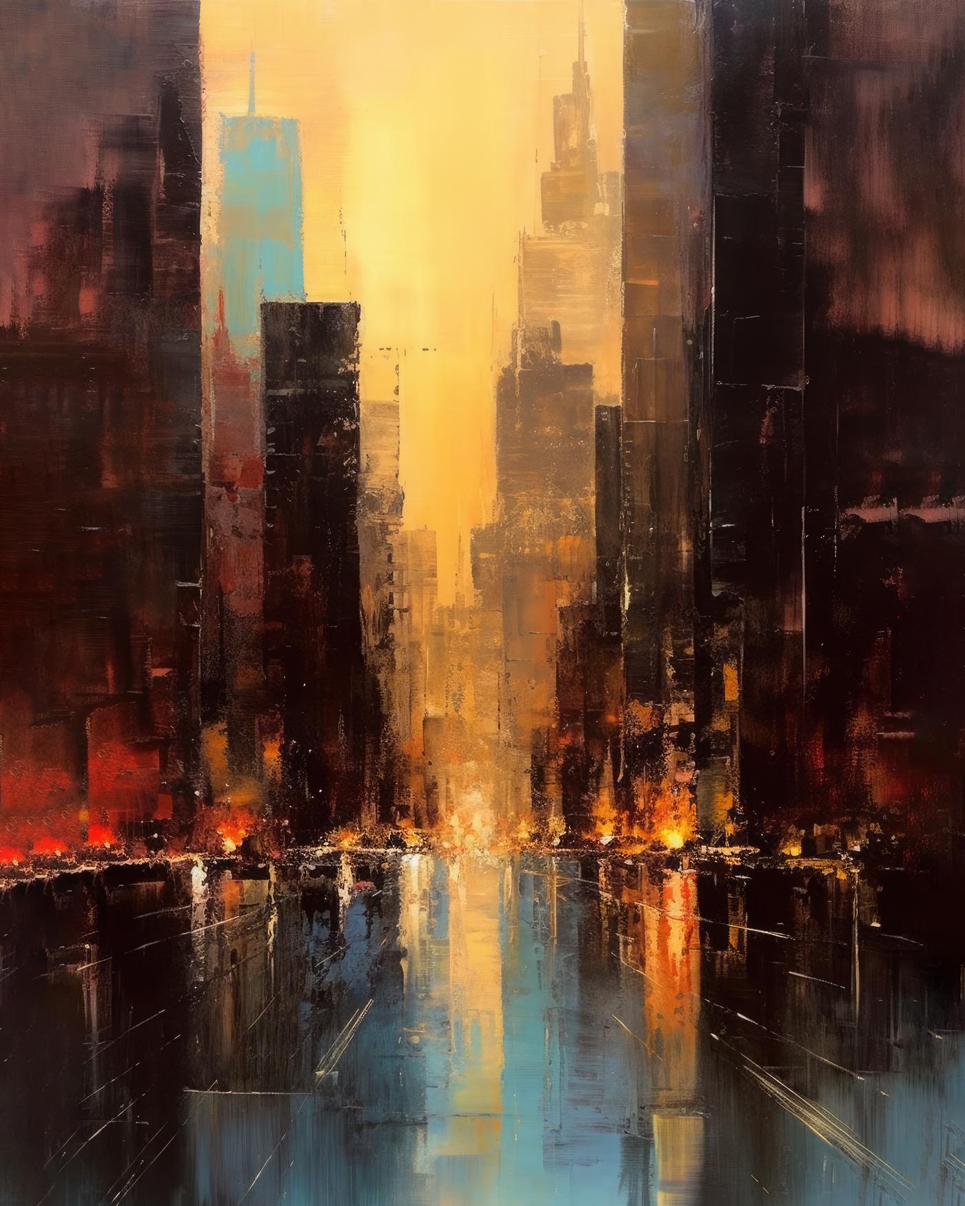 Tablouri canvas - Abstract - oraș mare – ZUTY RO