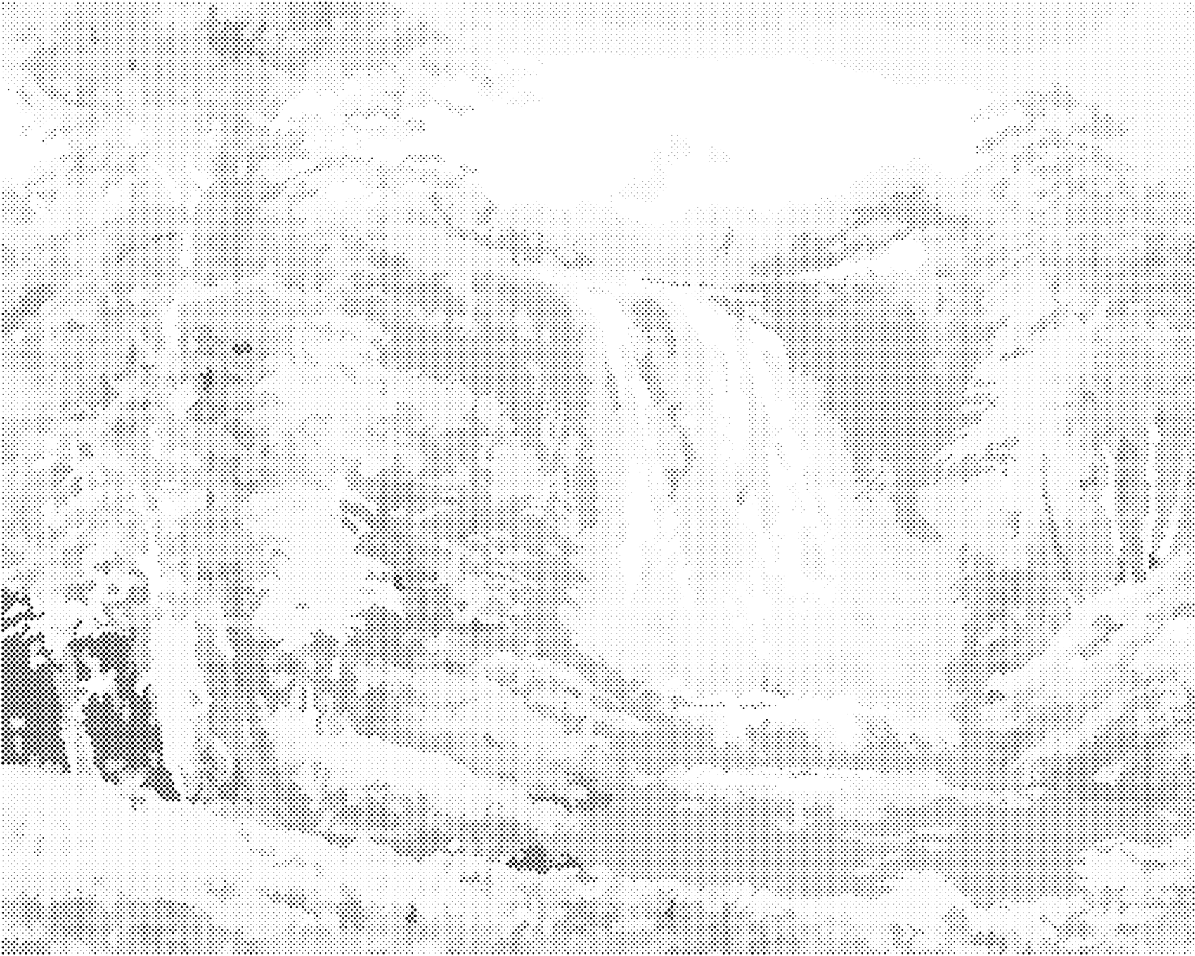 Picturi cu puncte - CASCADĂ ÎNTR-O PĂDURE CU FRUNZE AURII – ZUTY RO